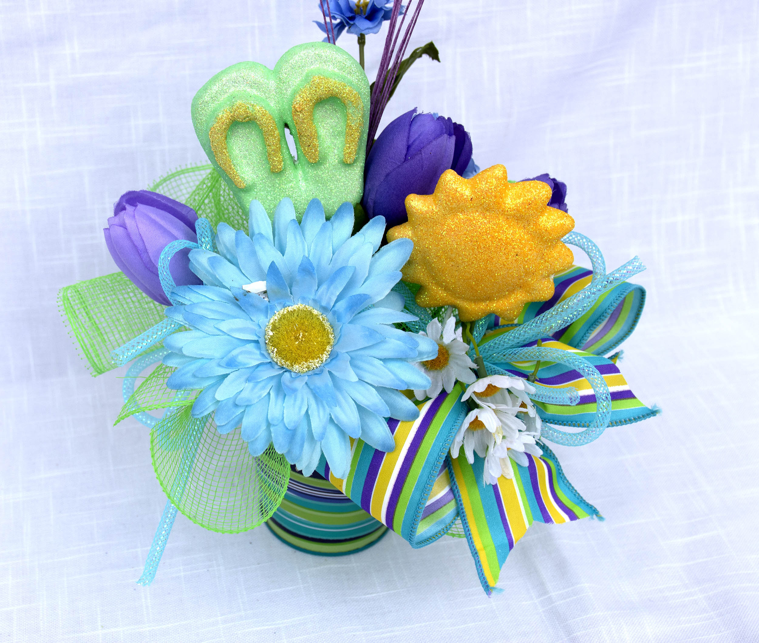 Small Summer Table Centerpiece Tropical Arrangement Luau | Etsy