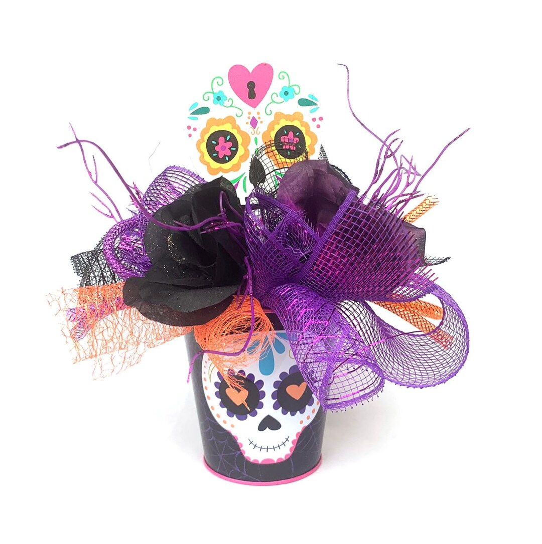 Sugar Skull, Sugar Skull Halloween Arrangement, Home Decor, Halloween ...