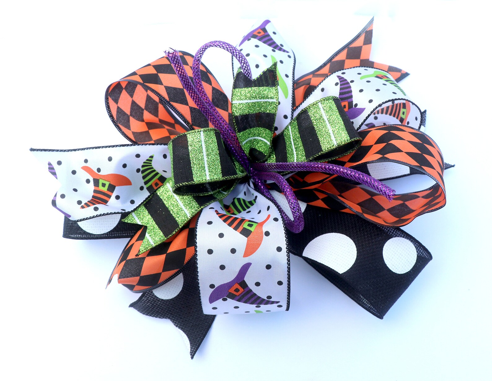 Whimsical Halloween Witch Hat Bow for Wreaths Mantle Bows - Etsy