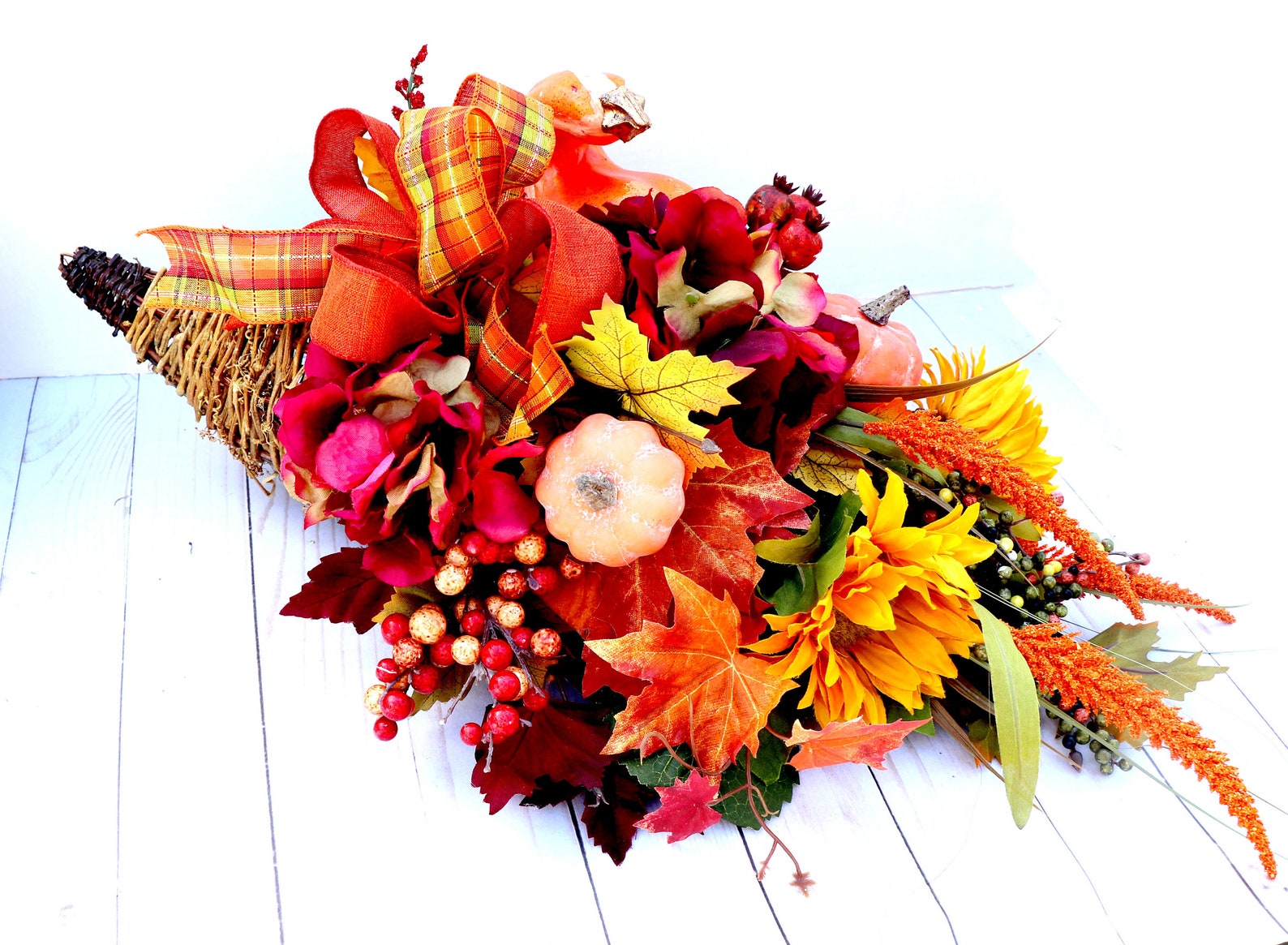 Thanksgiving Centerpiece for the Table Fall Cornucopia - Etsy
