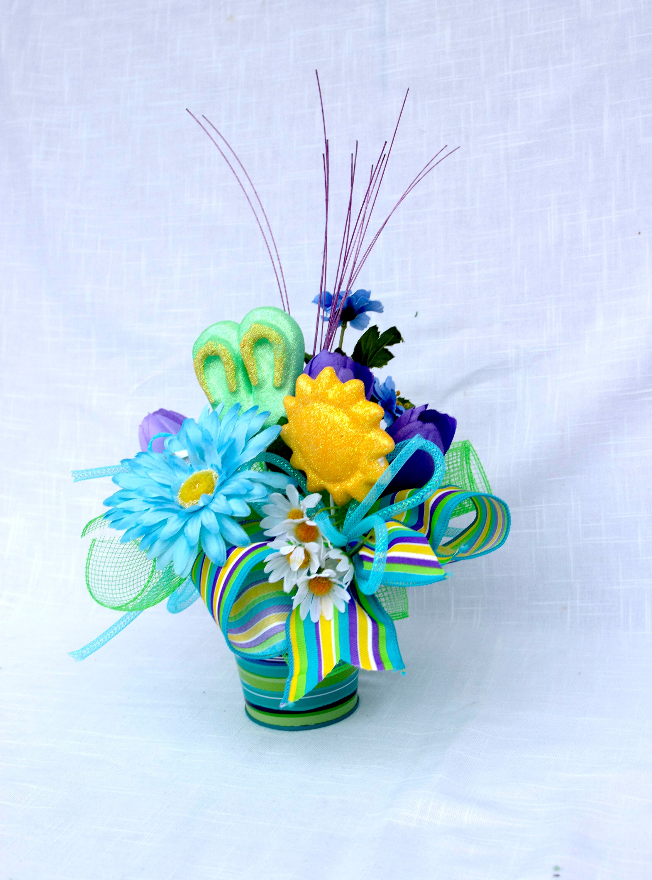 Small Summer Table Centerpiece Tropical Arrangement Luau | Etsy