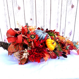 Oversized Farmhouse Grapevine Cornucopia Basket Centerpiece, Horn of ...