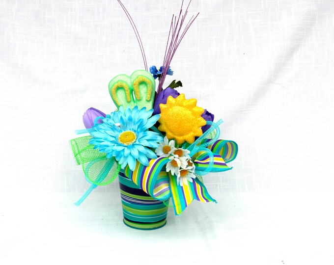 Small Summer Table Centerpiece Tropical Arrangement Luau - Etsy