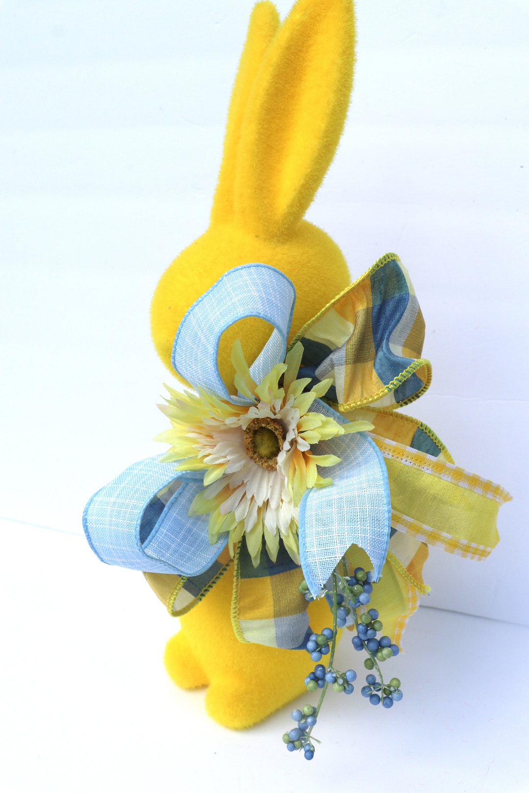 16” Bunny Spring Table Decoration, Flocked Bunny Rabbit, Easter ...