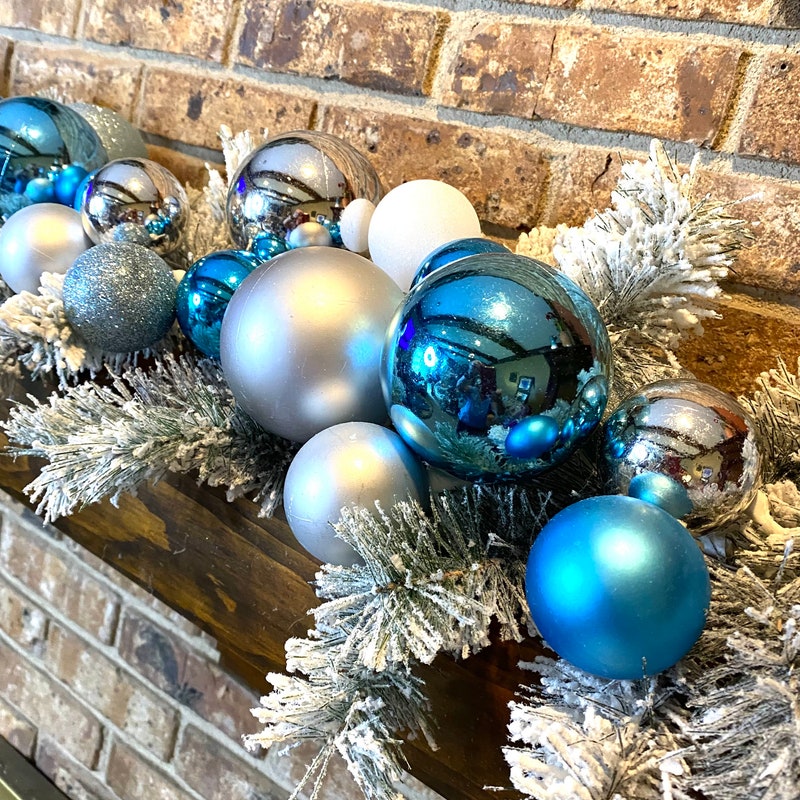 Blue and Silver Christmas Garland - Etsy
