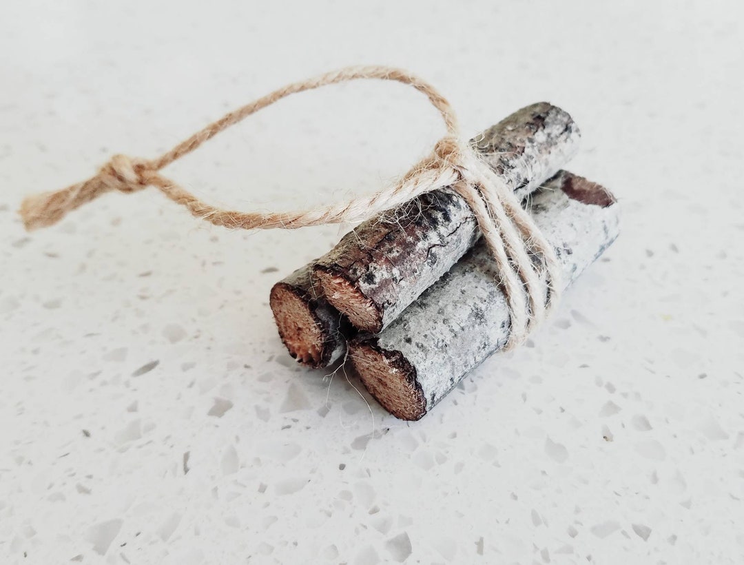 Birch Bundle Ornaments (3 Pack) - Farmhouse Style - Rustic - Natural - Etsy