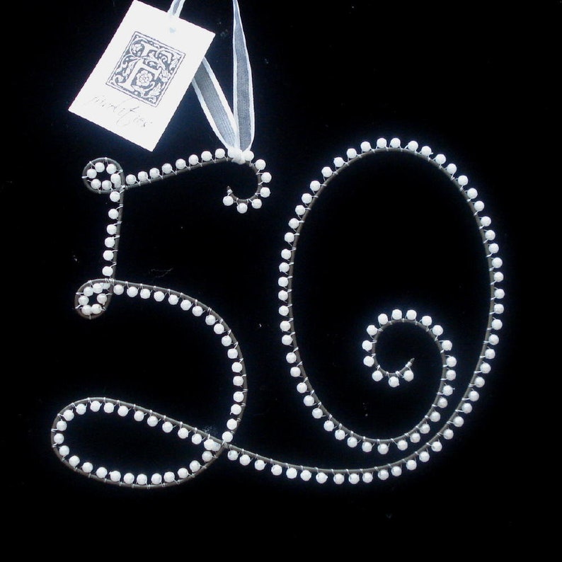 Pearl Number 50 Anniversary Birthday Christmas Ornament all - Etsy
