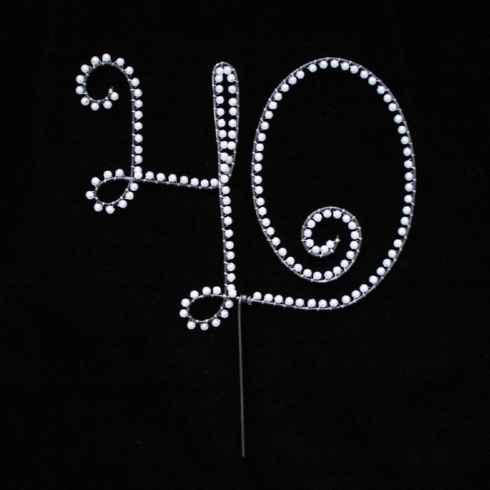 Pearl 40 Birthday or Anniversary Cake Topper | Etsy