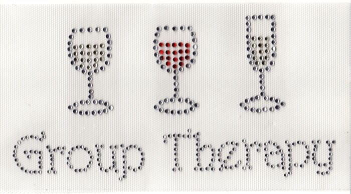 Rhinestone Iron on Transfer Group Therapy / Wine Glass - Etsy