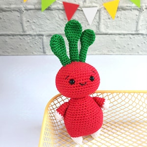 Crochet Radish Boy, Amigurumi Radish Plush, Gift for Veggie Lover - Etsy