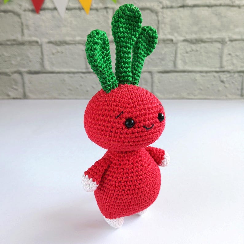 Crochet Radish Boy, Amigurumi Radish Plush, Gift for Veggie Lover - Etsy