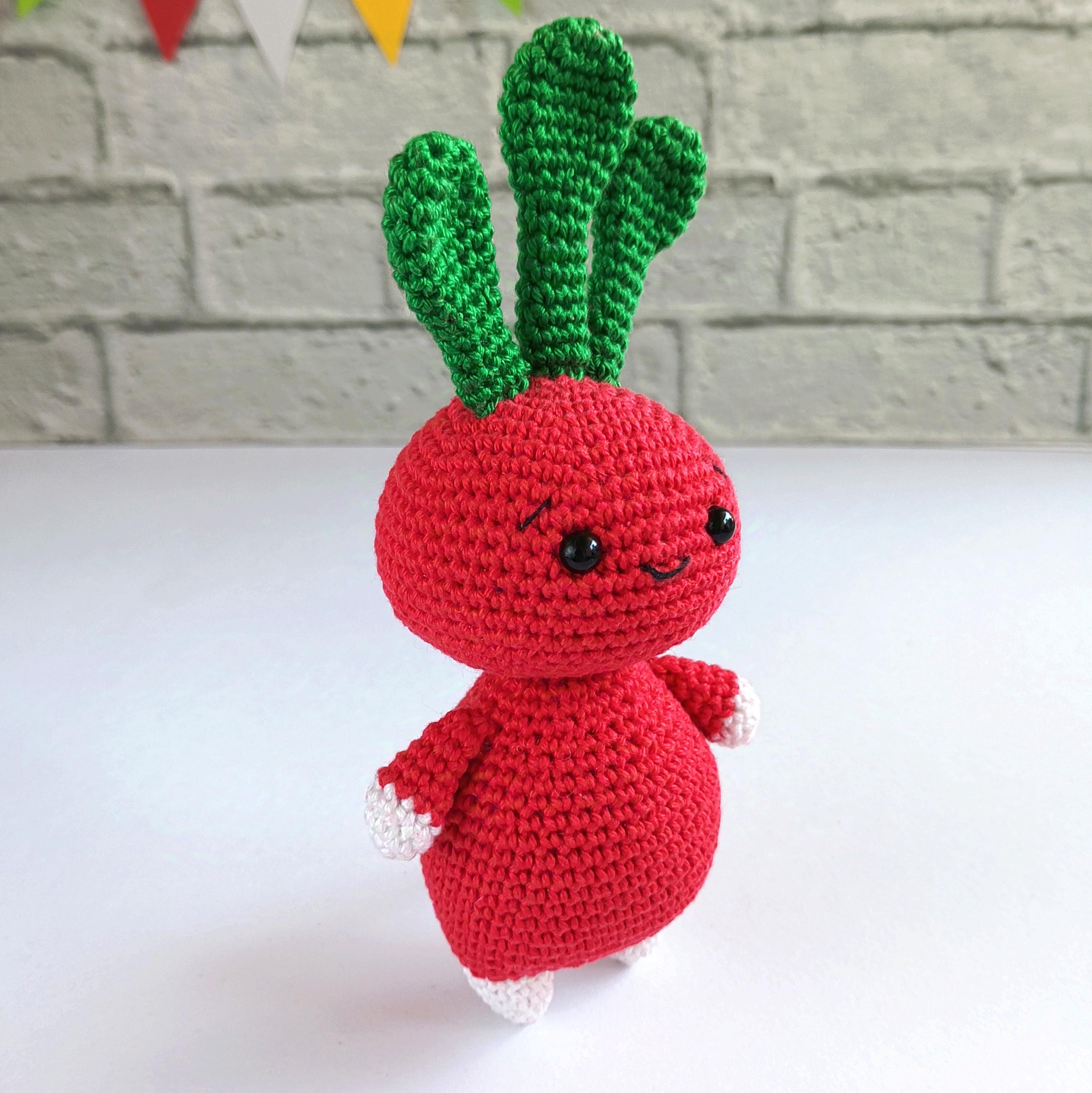 Crochet Radish Boy, Amigurumi Radish Plush, Gift for Veggie Lover - Etsy