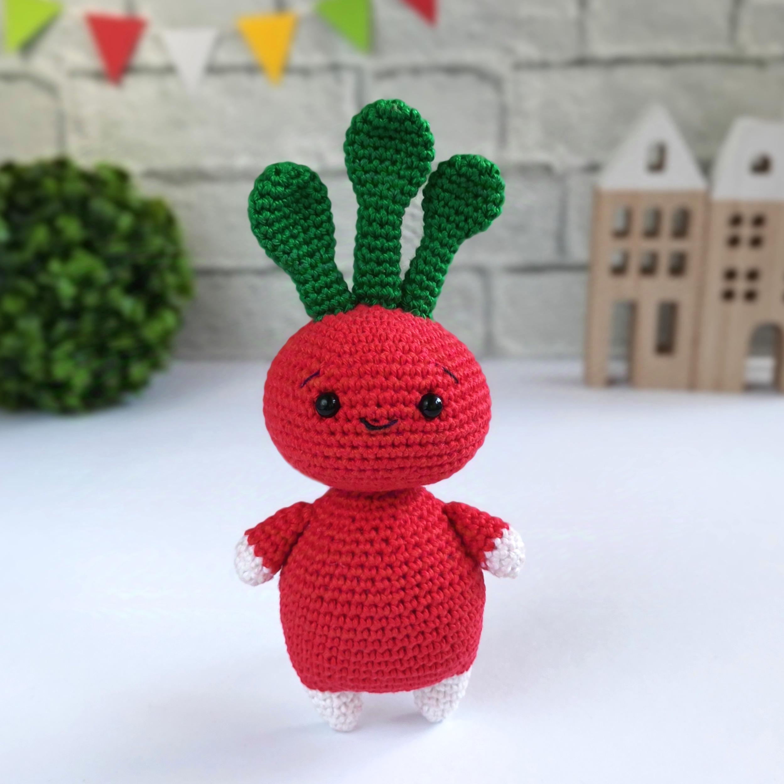 Crochet Radish Boy, Amigurumi Radish Plush, Gift for Veggie Lover - Etsy