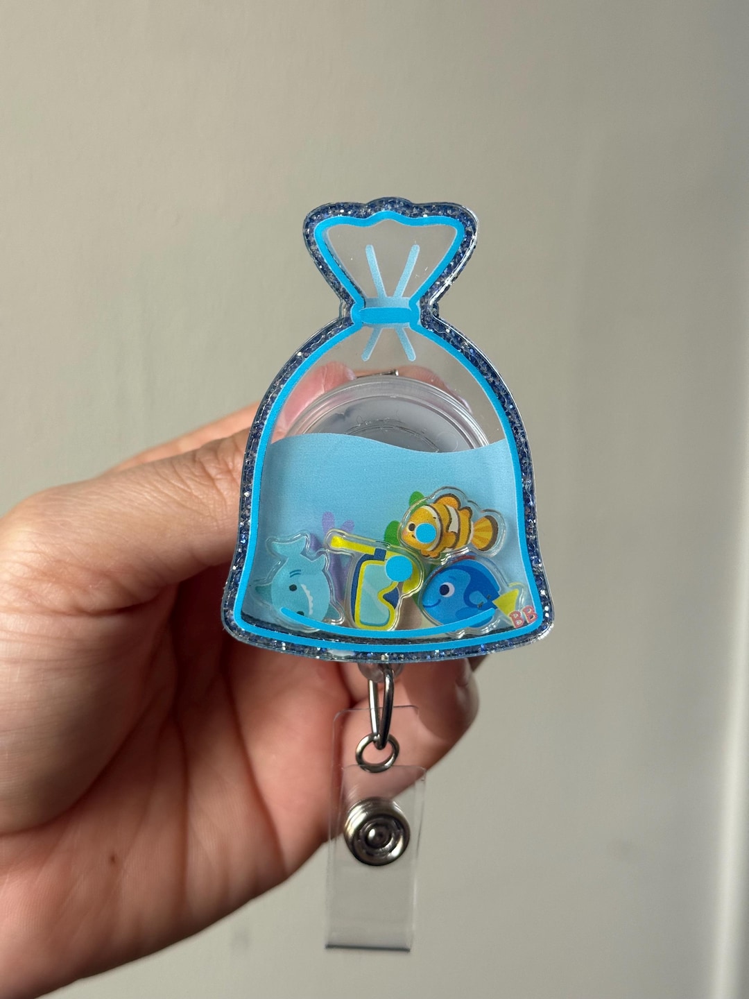 Fish in Bag ID Holder | Ocean Shaker | Retractable Work Accessory - Etsy