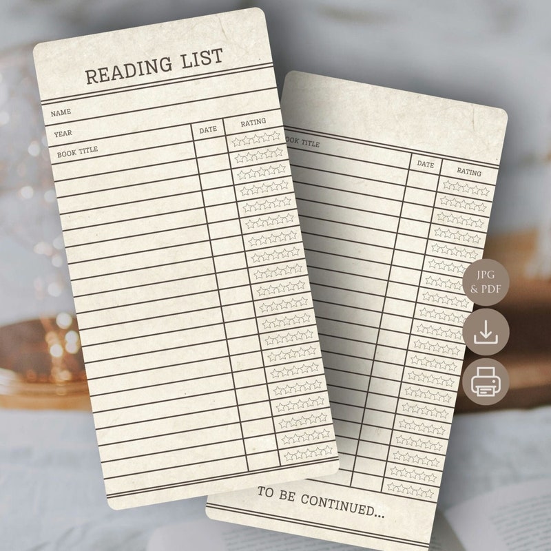 Library Card Read List - Etsy