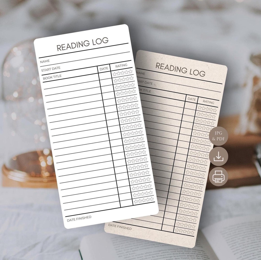 Printable Book Tracker Bookmark Reading Log Book Review Library Card ...