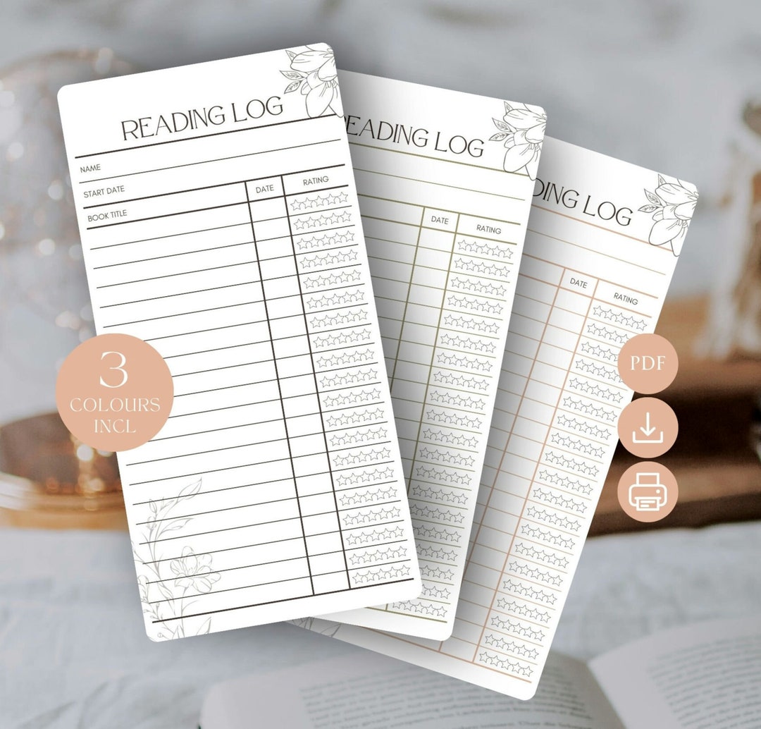 Printable Reading Tracker Bookmark Reading Log Library Card Book ...