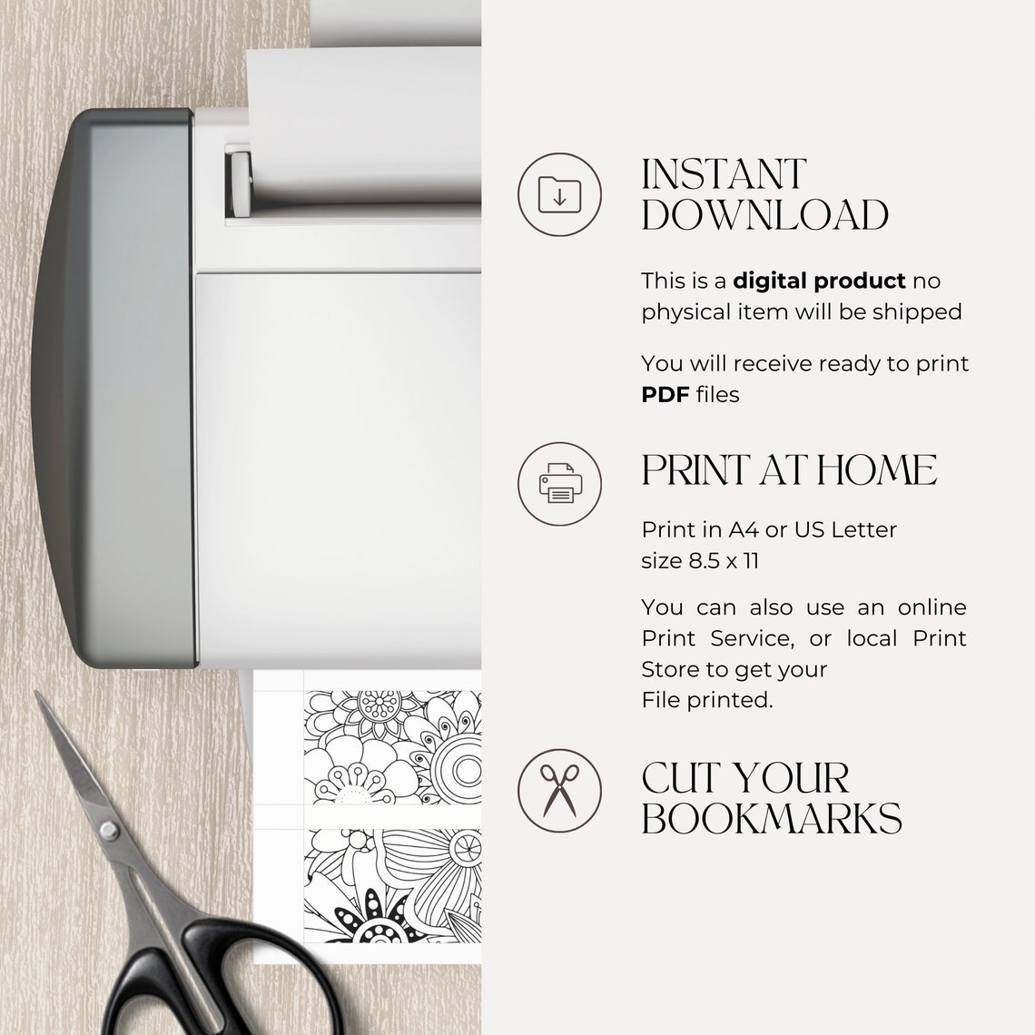 Printable Bookmarks, Colouring Bookmarks for Adults, Paper Craft ...