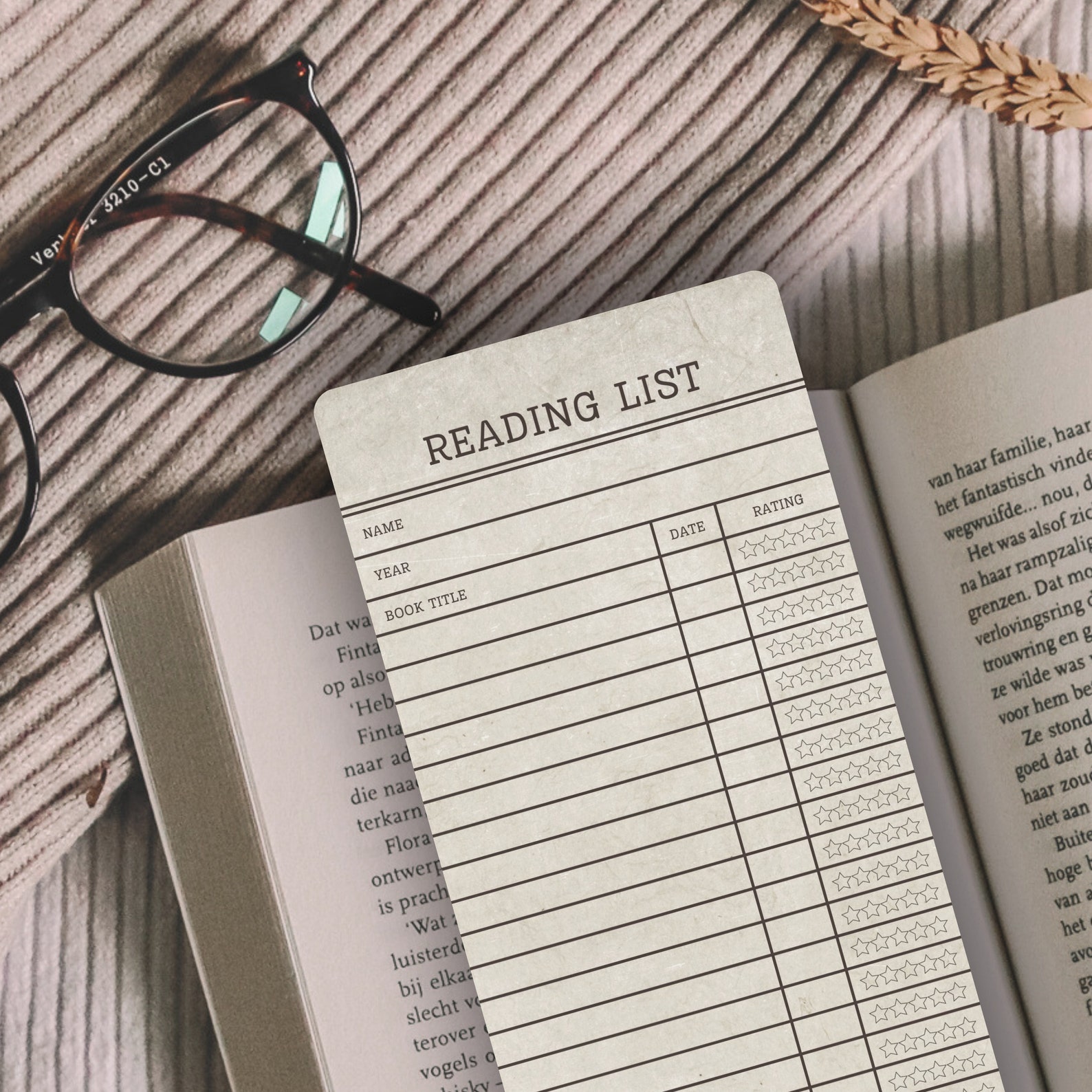 Vintage Style Book Tracker Bookmark Reading List Library Card PDF - Etsy