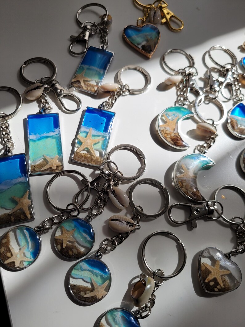 Beach/ocean Resin Keychains. Gifts. Party Favors - Etsy