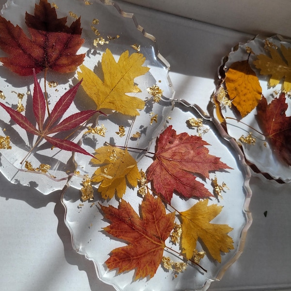 Leaf Coasters - Etsy
