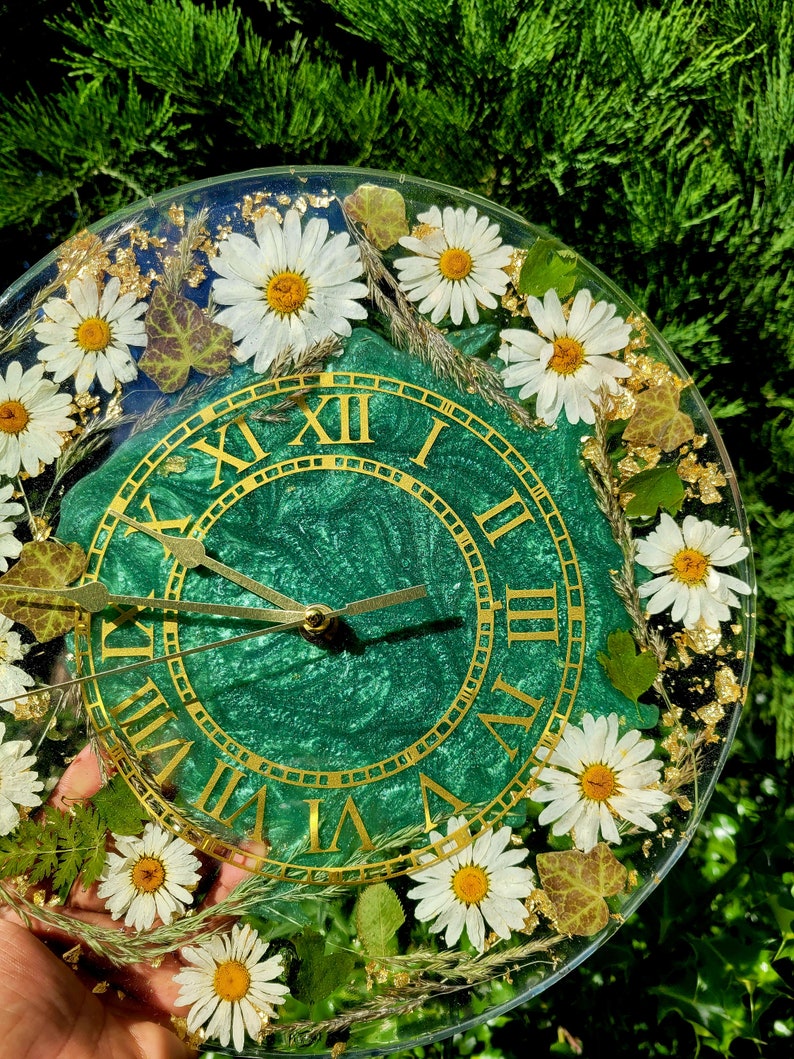 Floral Resin Clock - Etsy