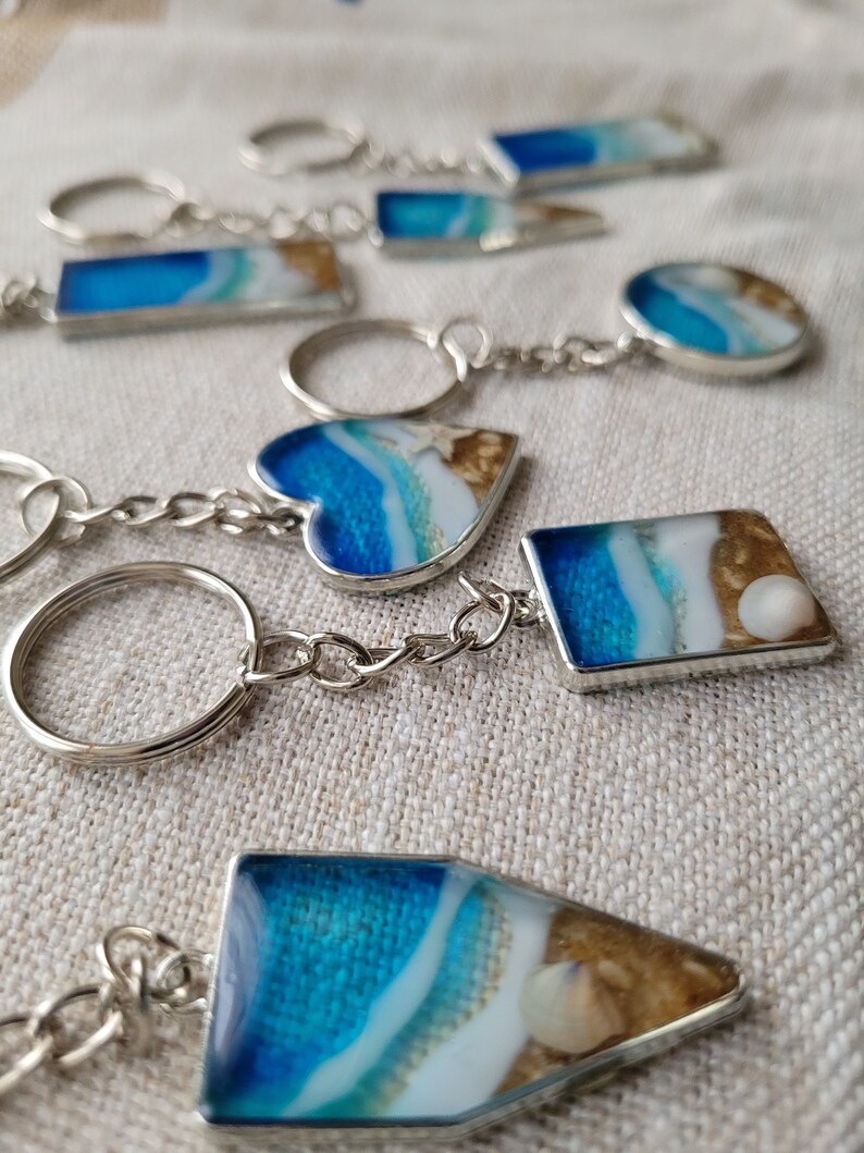 Beach/ocean Resin Keychains. Gifts. Party Favors - Etsy