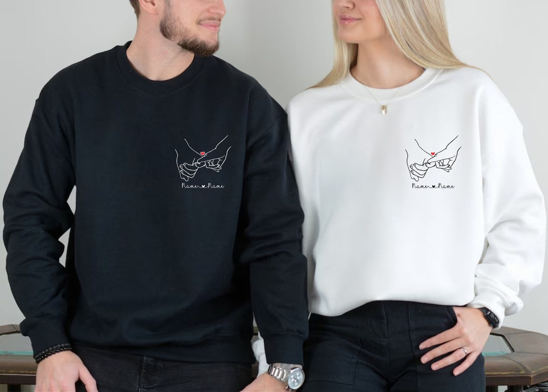Personalized Pinky Promise Sweatshirt, Couple Sweaters, Anniversary ...