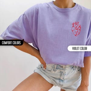 Anatomical Heart Embroidery Shirt Comfort Colors Embroidery ...