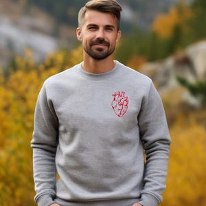 Anatomical Heart Cardiology Embroidery Sweatshirt Cardiologist Gift ...