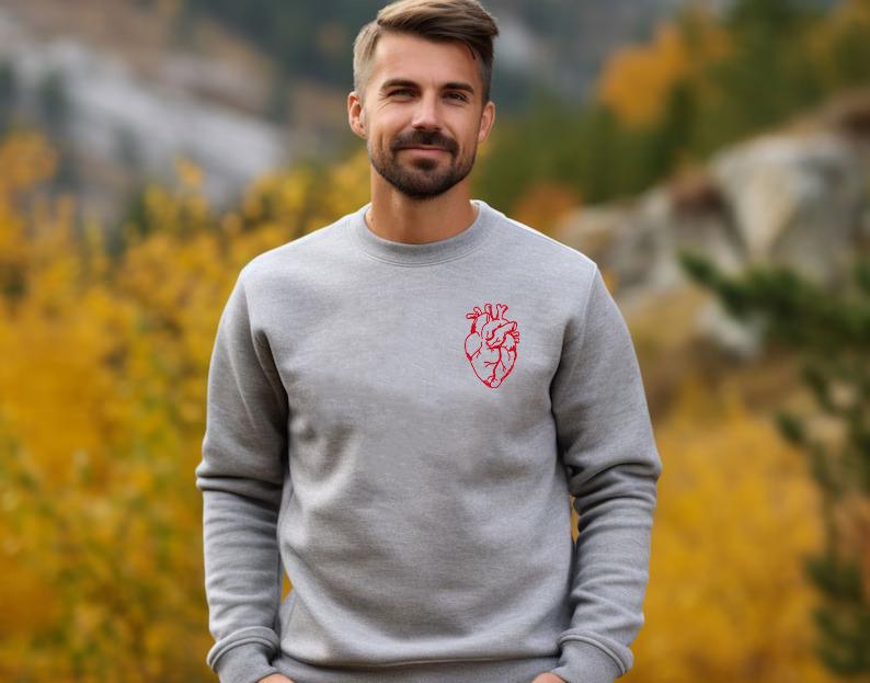 Anatomical Heart Cardiology Embroidery Sweatshirt Cardiologist Gift ...