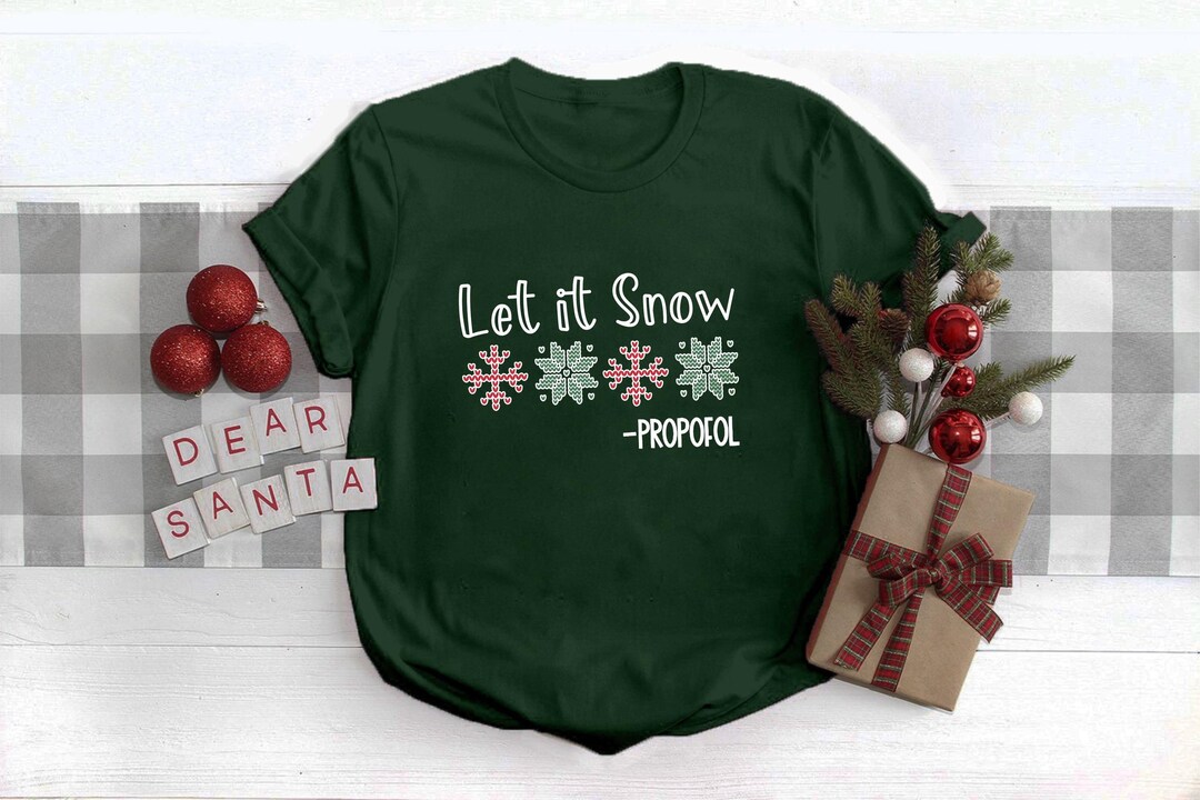 Let It Snow Propofol Christmas Nurse Shirt, Nurse Shirt, Christmas Gift ...