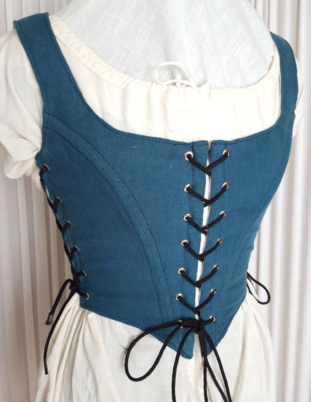 Linen Renaissance Ladies Bodice emily Bust 47.5-50 Inches Waist 40-43 ...
