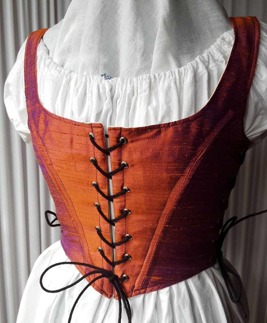 Silk Dupioni Renaissance Ladies Bodice -"naomi"- Bust 35.25-38.25 ...