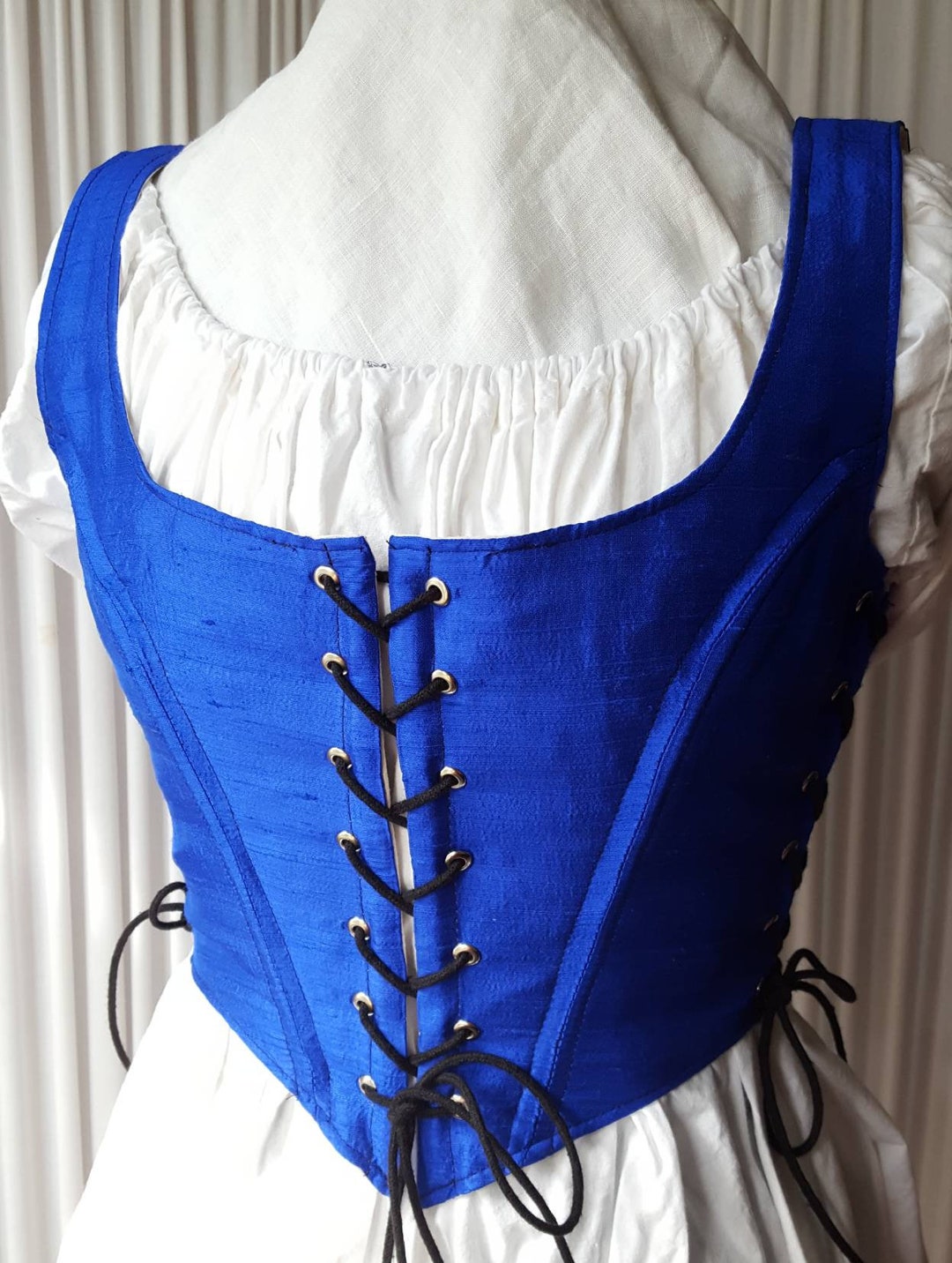Cobalt Blue Silk Renaissance Ladies Bodice - "grace"- Bust 37.5-40.5 ...
