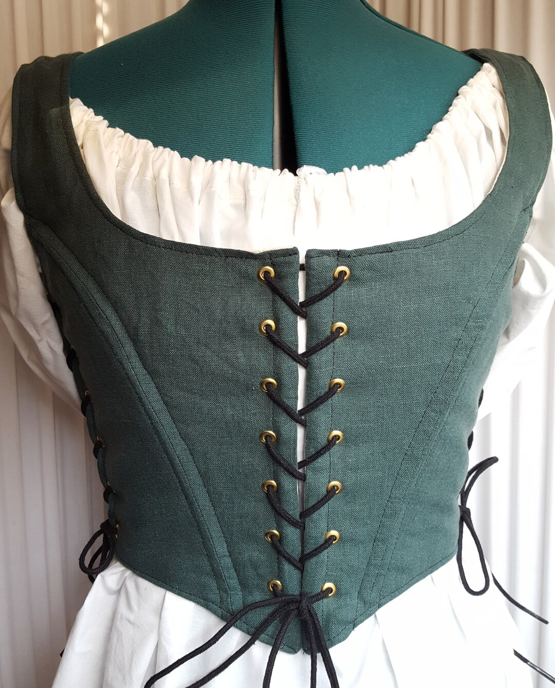 Made to Order - Linen Bodice in "lily" - 100% Linen - Handmade ...