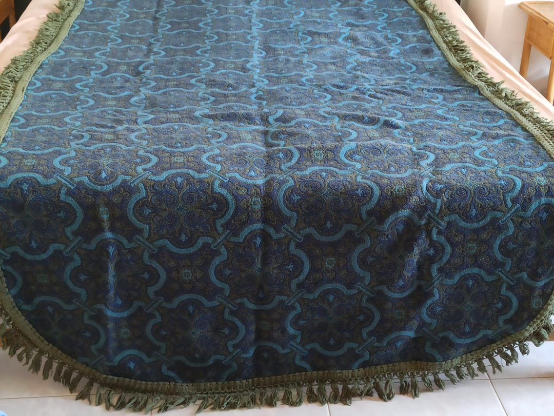 Vintage Italian Wool Blanket, Retro Bedspread, Throw Blanket Made in ...