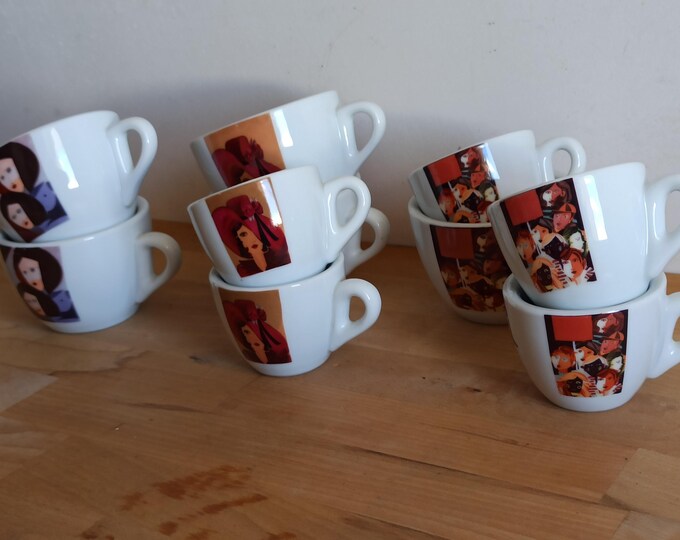 Set of Vintage Italian Cappuccino and Espresso Cups, Queens Coffee - Etsy