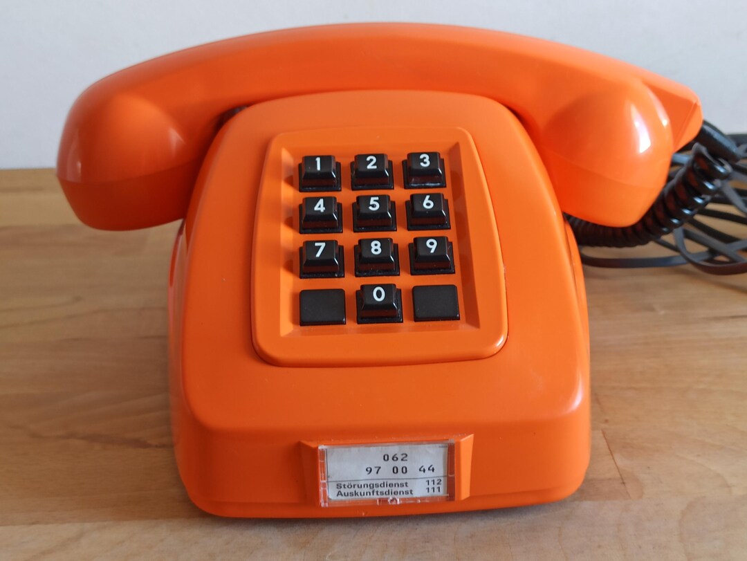 1983 Orange Telephone Named Autophon, Switzerland - Etsy
