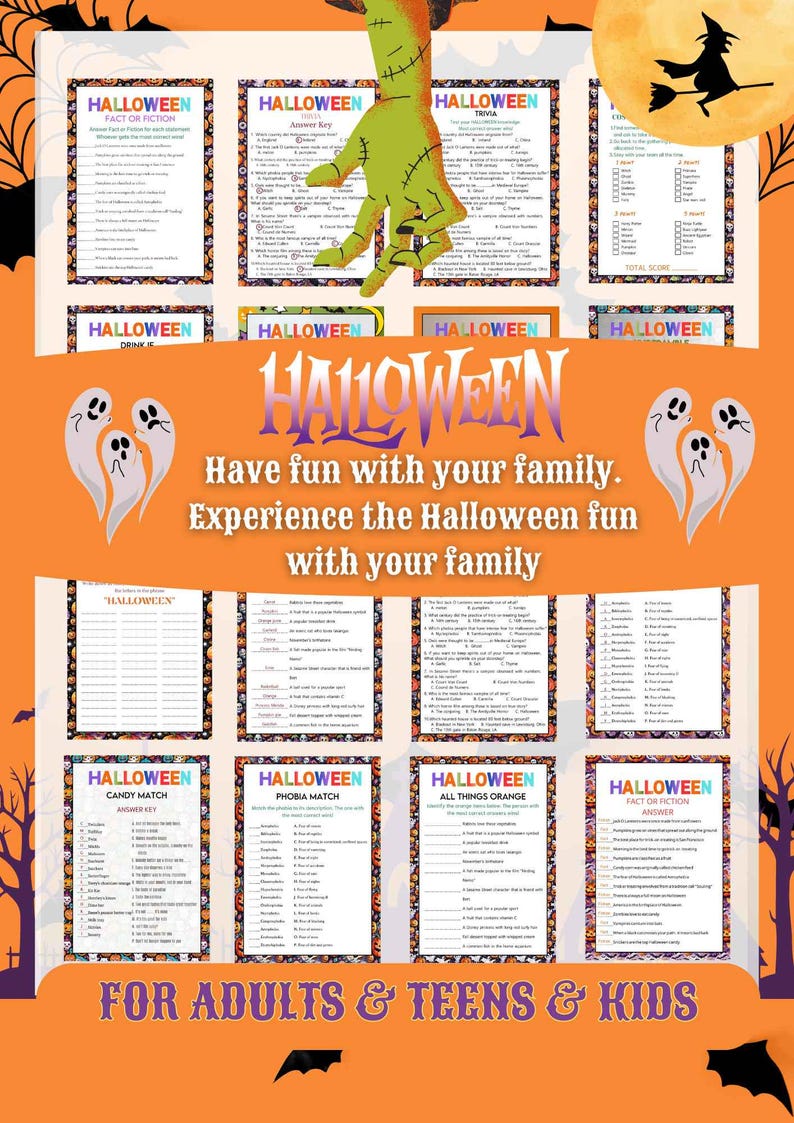Printable Halloween Game Bundle - 40+ Halloween Party Games Activities ...