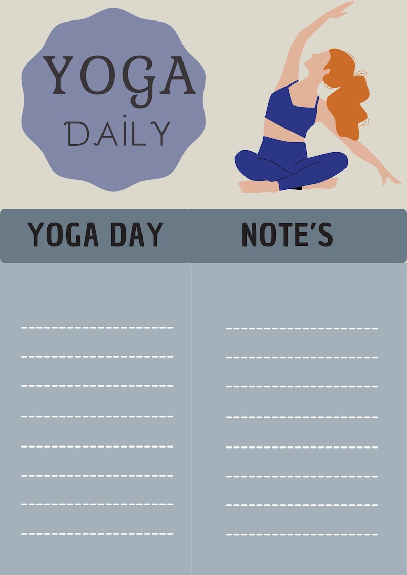 Daily Yoga Planner | Printable Yoga Journal | Digital Yoga Tracker ...