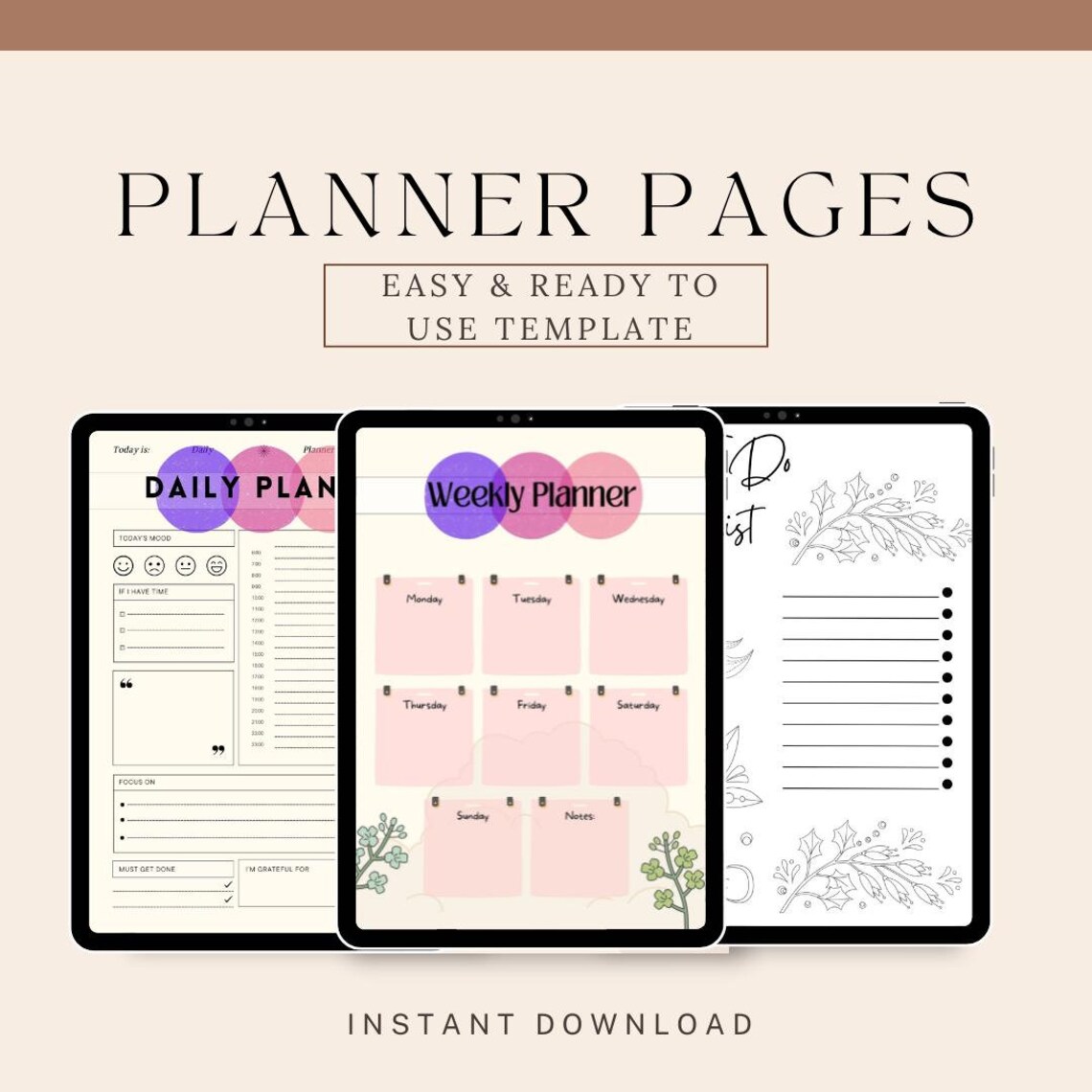 Printable Weekly and Daily Planner Bundle | Daily and Weekly Planner ...