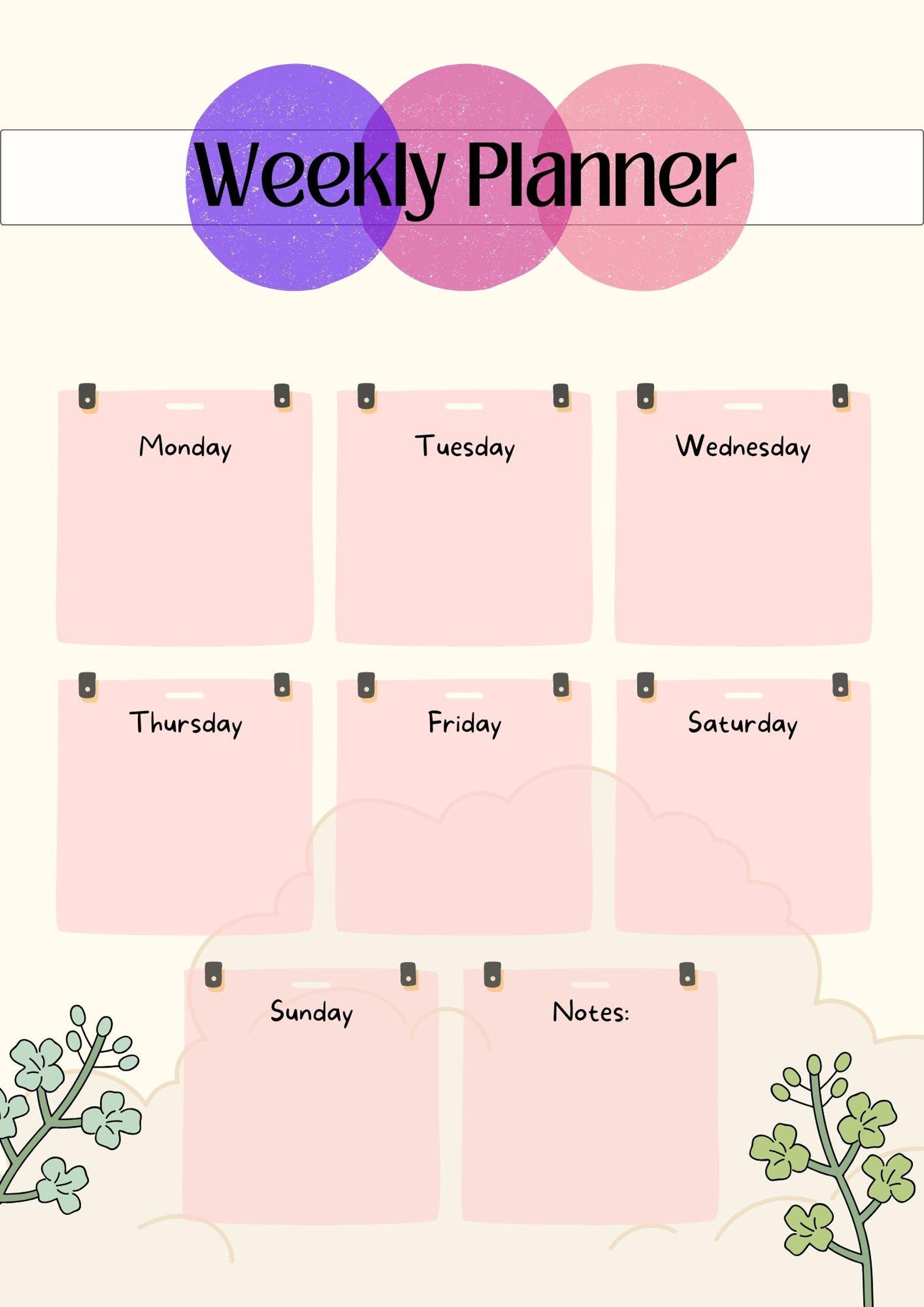 Printable Weekly and Daily Planner Bundle | Daily and Weekly Planner ...