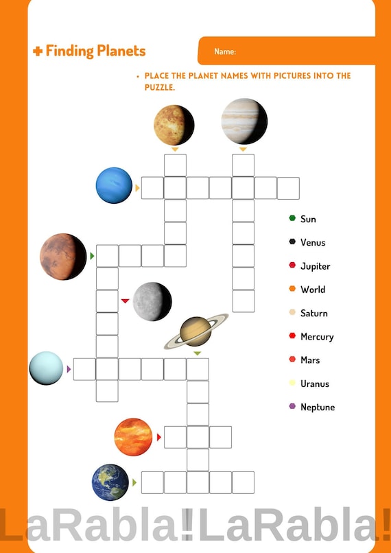 Science Solar System Crossword Puzzle