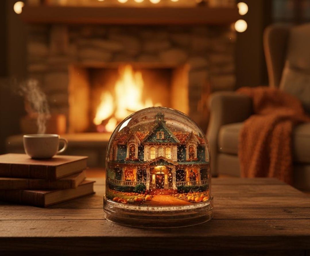 Haunted House Snow Globe: Spooky Gothic Halloween Decor - Etsy
