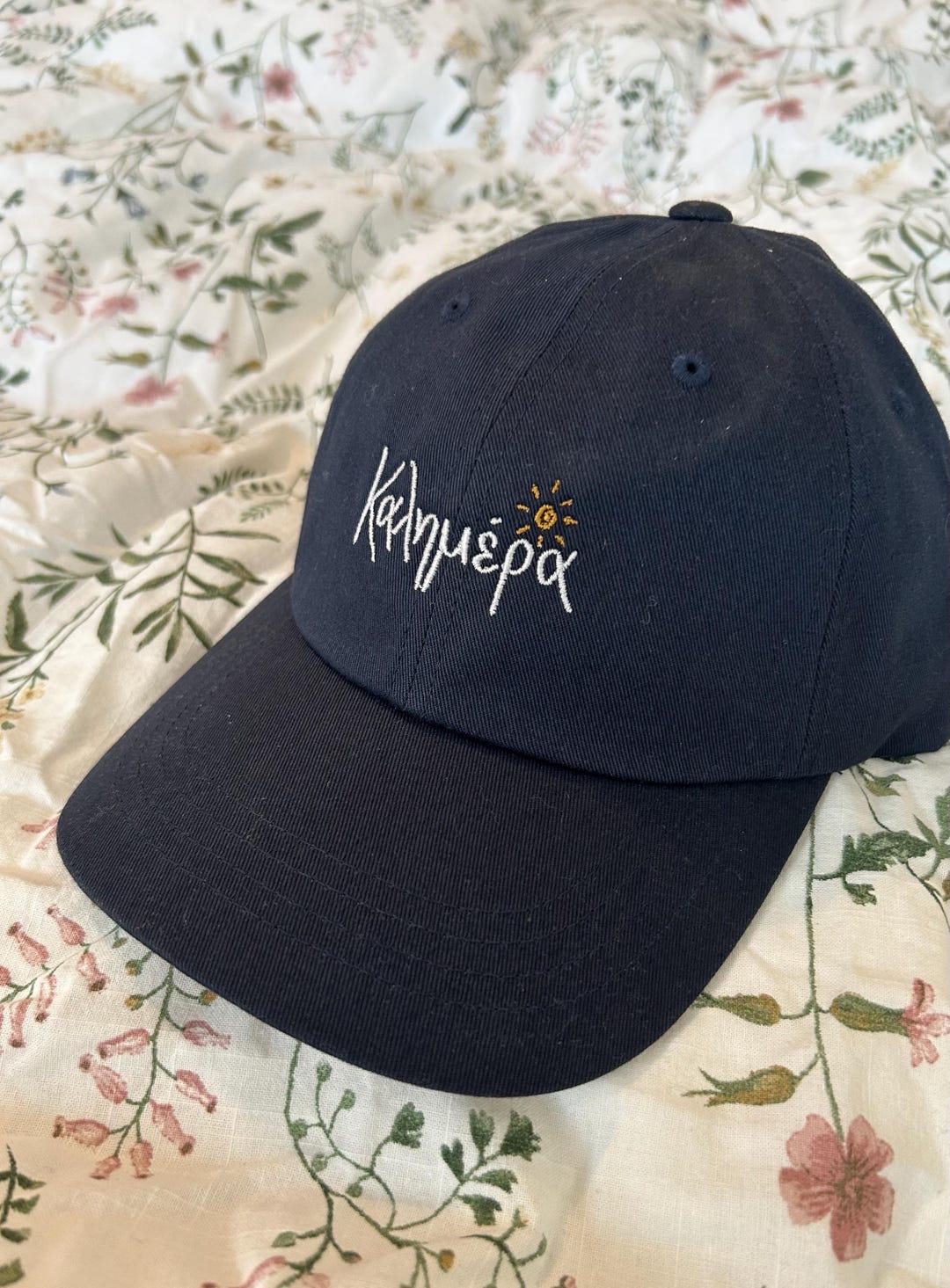 Blue Greek Cotton Cap – Kalimera Minimalist Baseball Hat ...