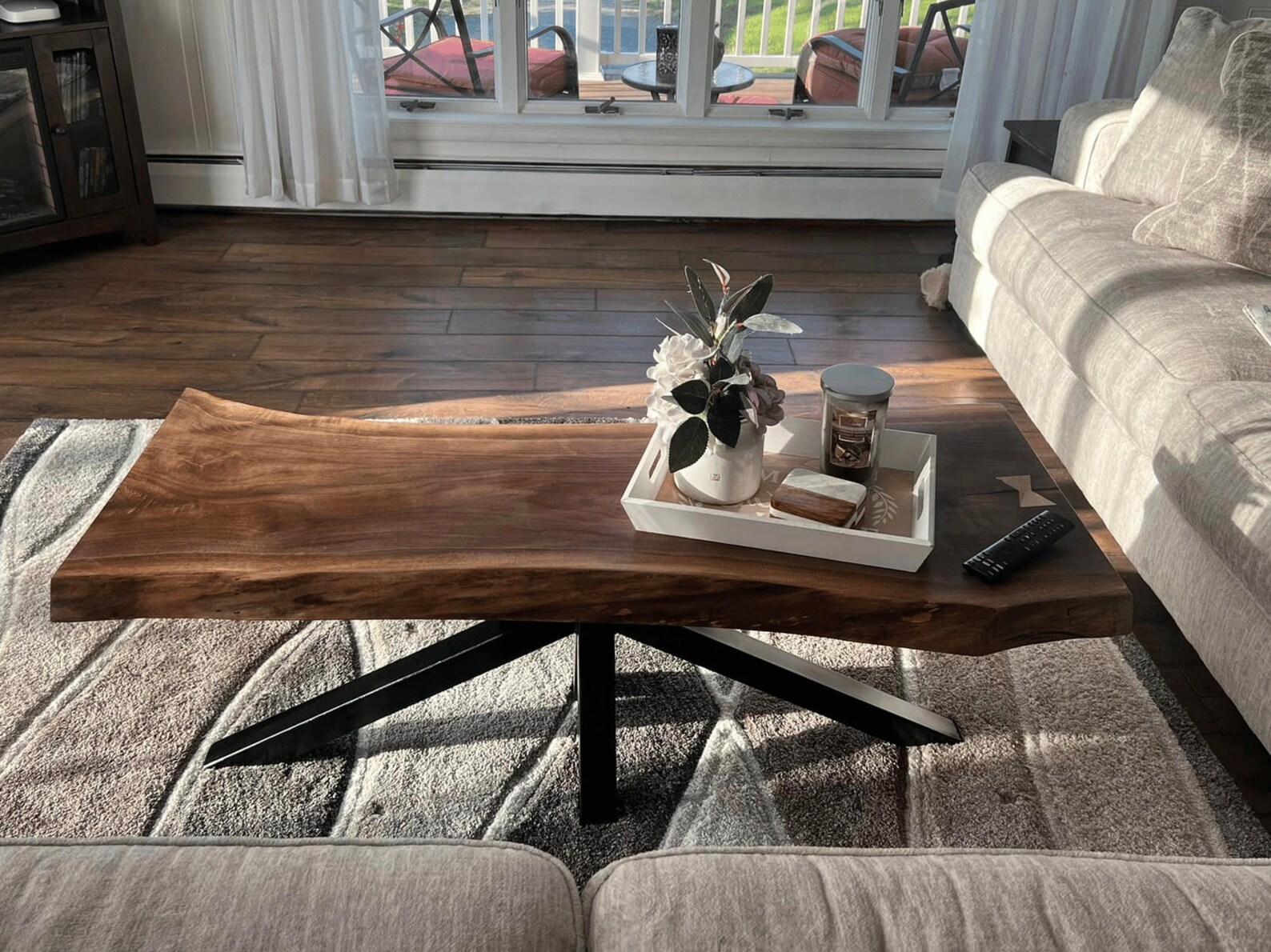 Live Edge Walnut Coffee Table - Welded Steel Base | Bold, Clean, Built ...
