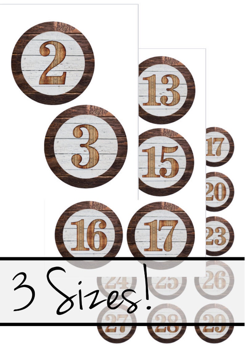 Farmhouse Number Decor Wood Look Seat Numbers, Banners, Labels - Etsy