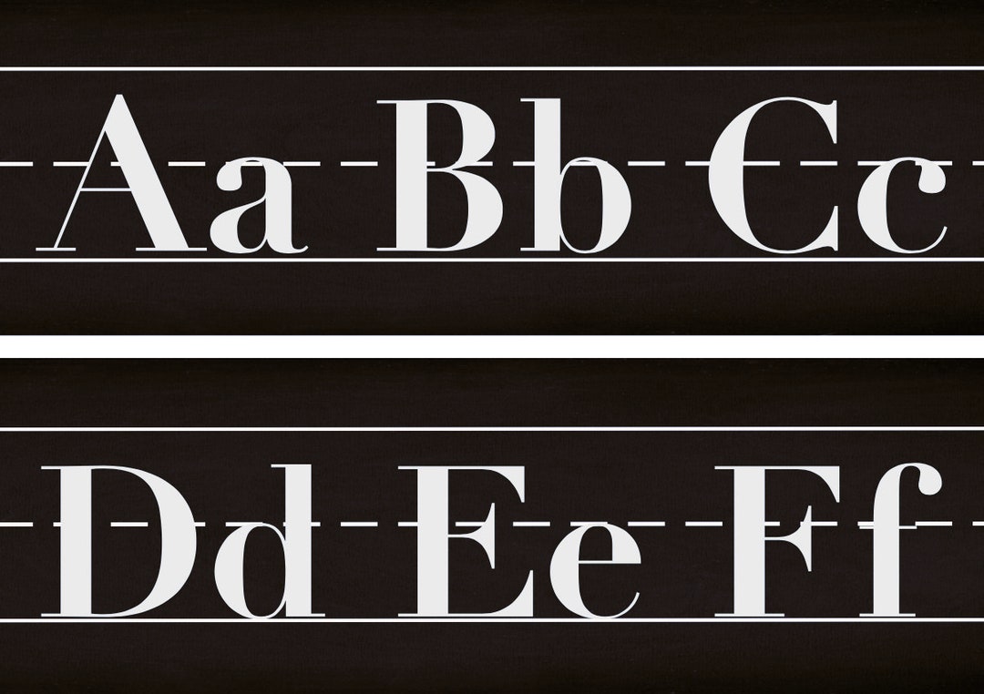 Farmhouse Style Chalkboard Letter Line Wall Alphabet - Etsy