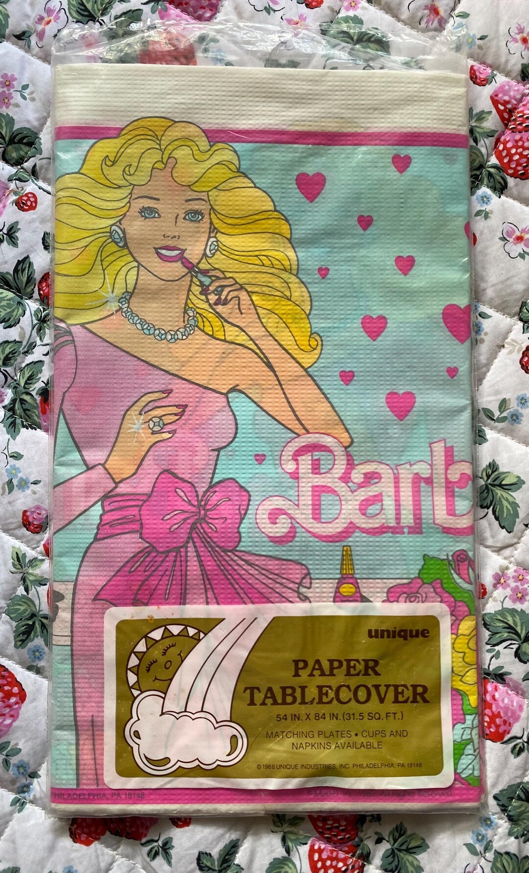 Barbie Party Decor Paper Table Cover 1986 - Etsy